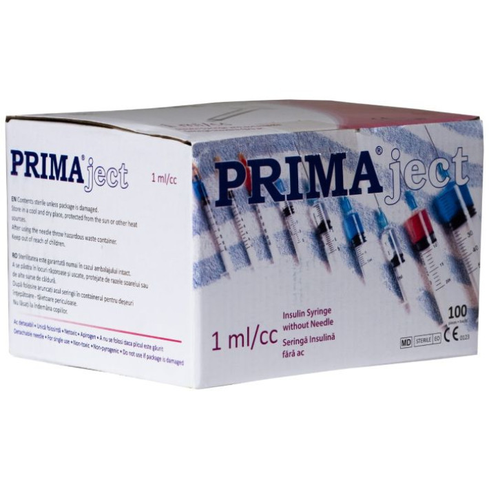 Seringi insulina fara ac PRIMA, 1ml, 100 bucati